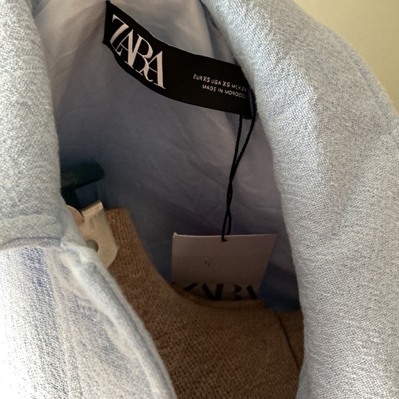 Zara | Jackets & Coats | Zara Powder Blue Jacket | Poshmark